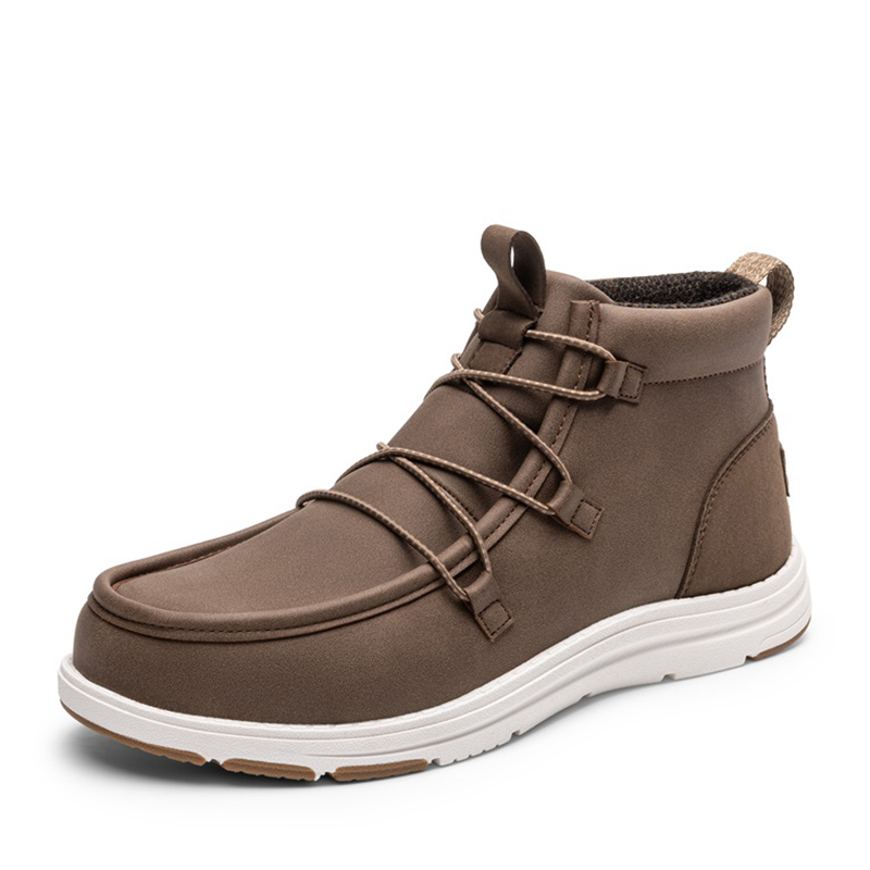 GREY NUBUCK Men's Slip-On Casual Winter Boots-BRUNO MARC