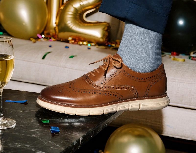 Men's Brown Oxford Shoes-Bruno Marc