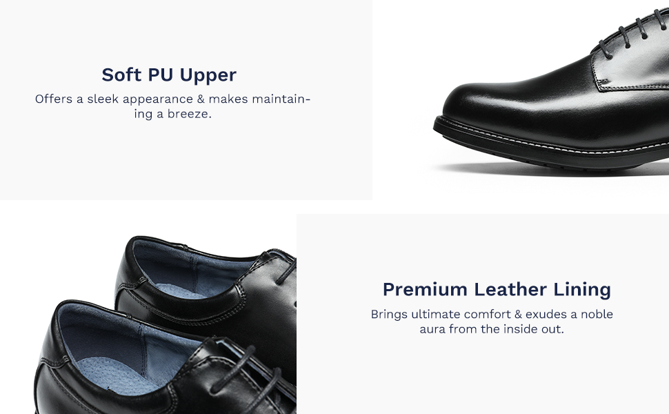 DARK BROWN Men's Synthetic Leather Formal Dress Shoes -Bruno Marc