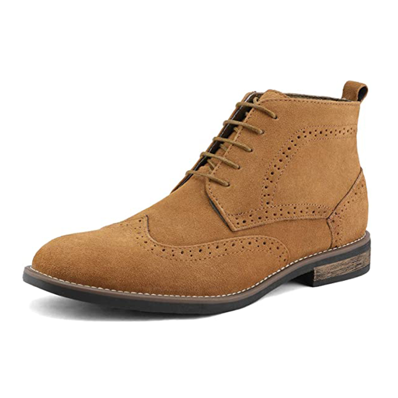 Men's Wingtip Chukka Boots | Suede Chukka Boots-Bruno Marc