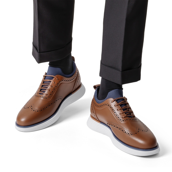 Men's Comfortable Wingtip Dress Sneakers-Bruno Marc