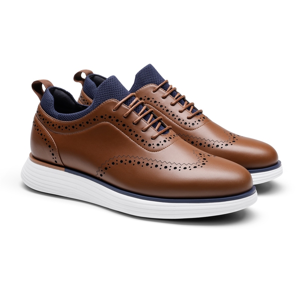 Men's Comfortable Wingtip Dress Sneakers-Bruno Marc